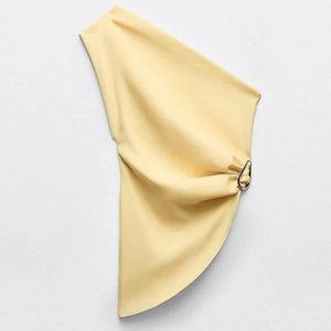 Zara | Tops | Zara Ruched Asymmetric Top | Poshmark